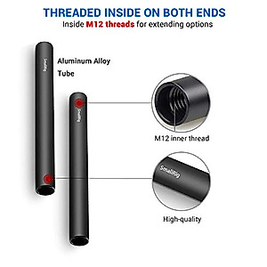 SmallRig 15mm Camera Rods (4 inch) 15mm Rail Rod Support System 15mm, Monitor Mount, 15mm LCD Mount, Follow Focus, Matte Box - 1049