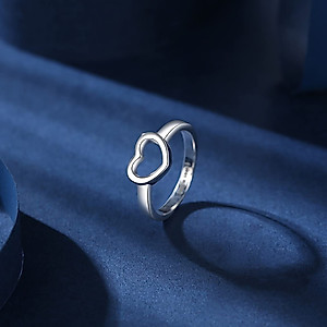 Junikool Friendship heart Rings Best Friend for 2 Matching Friends Promise Bff Bestfriend Sister Ring Couples Men Her Couple Set His and Heart Women Love Personalized Engraved Custom Name