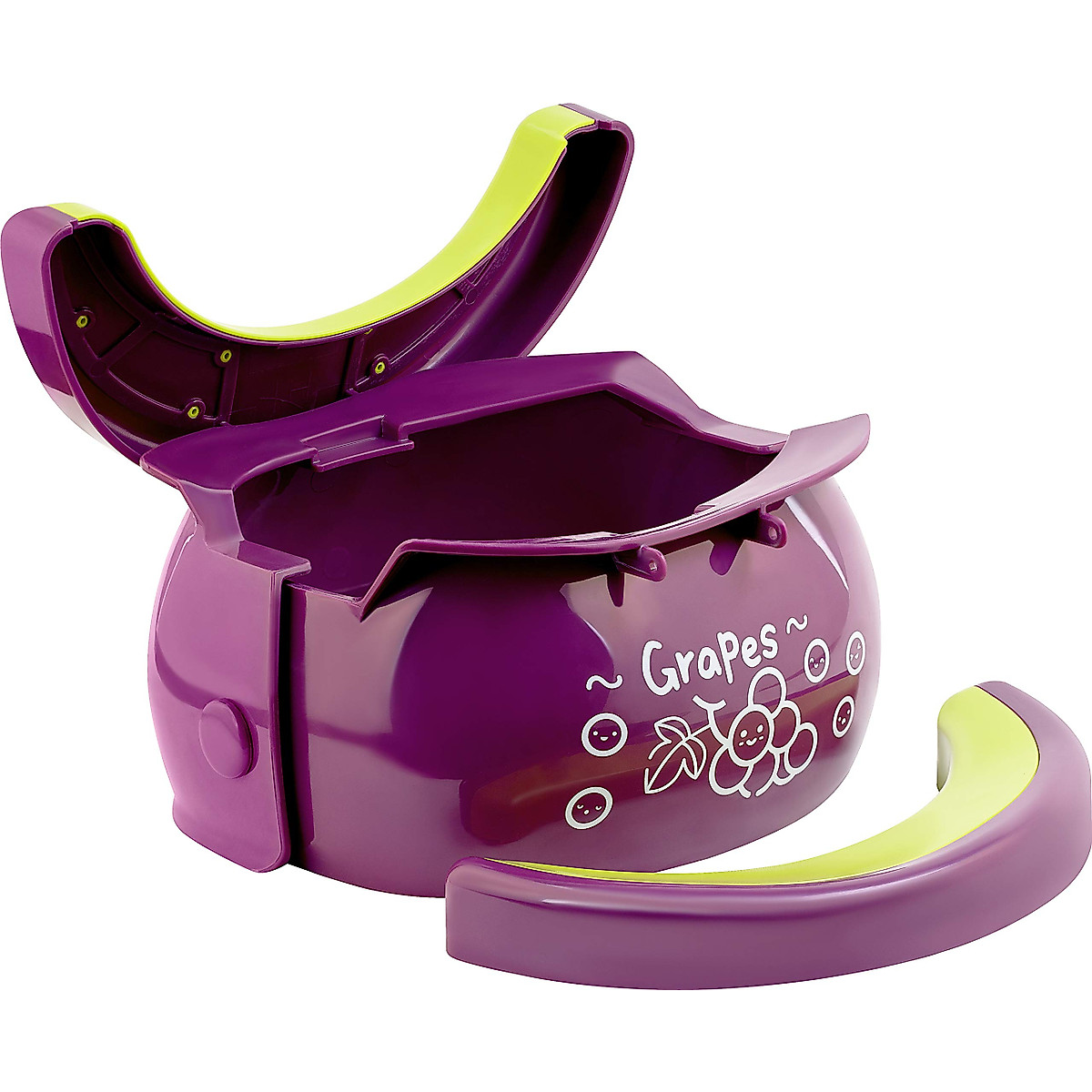 Portable Potty 2-in-1 Travel Toilet Seat & Compact Potty Trainer for Baby, Toddlers & Kids with Splash Guard & Liners (Grape)