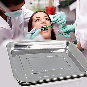 Stainless Steel Tray - Yangna 3 Pack Dental Tray 13.5'' X 10'' Stainless Steel Trays Piercing Instrument Tray Flat Tool