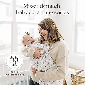 Dodo Babies Swaddle Blanket & Pacifier Clip Set – Four Large Cotton Muslin Receiving Blankets Plus Two Universal Binky Holders and Zip-Close Paci Case – Great for New Girl or Boy