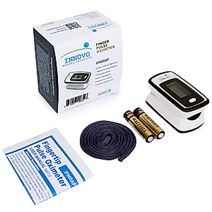 Innovo Deluxe iP900AP Fingertip Pulse Oximeter Blood Oxygen Saturation Monitor with Alarm, Plethysmograph and Perfusion Index