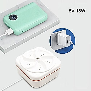 Mini Ultrasonic Washing Machine 5V 18W USB Powered Ultrasonic Foldable Portable TurbineWashing Machine for Dormitory Travel White