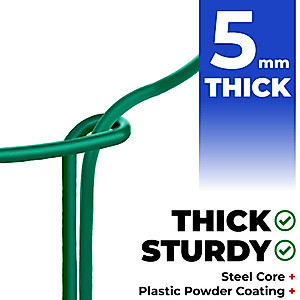 12 Pack Tall Snake Plant Support Stakes – 10" W x 24" H Half Round Peony Cages and Supports for Indoor and Outdoor Plants – Plant Cage Ring Support for Flower - Peony, Tomato, Hydrangea, Rose Bush