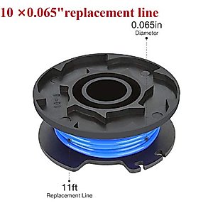 AC14RL3A String Trimmer Replacement Spool Line with 522994001 Cap for Ryobi One+ 24V, 18V, and 40V Cordless Trimmers, 0.065" Autofeed Replacement Spool- (12 Pack)