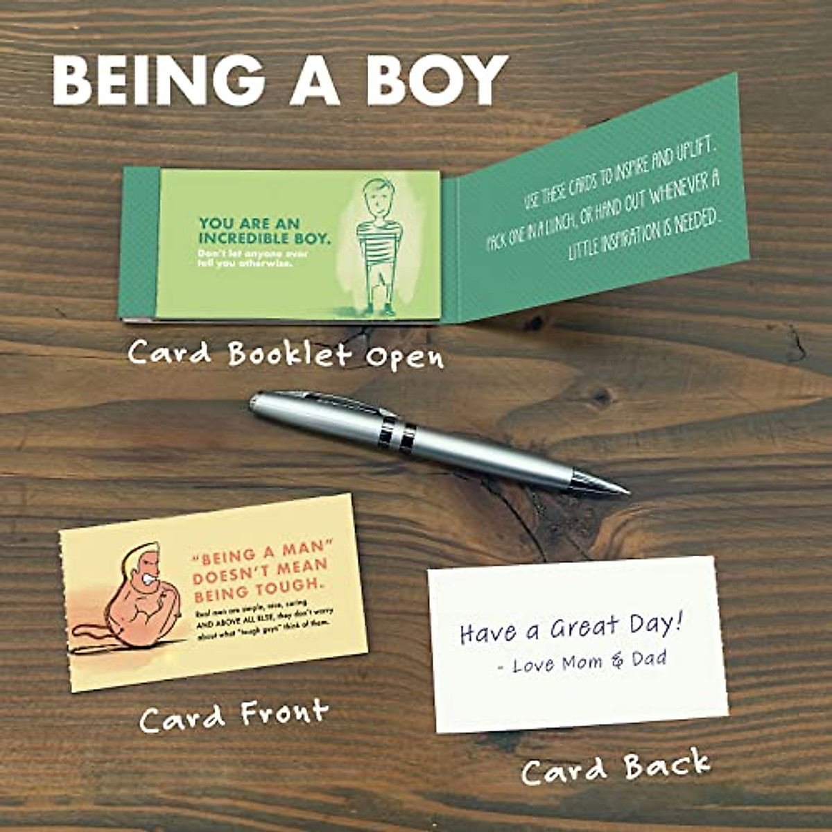 Lunch Box Notes for Boys Bundle - 3 Packs of 20 Unique Inspirational, Motivational and Kindness Note Cards