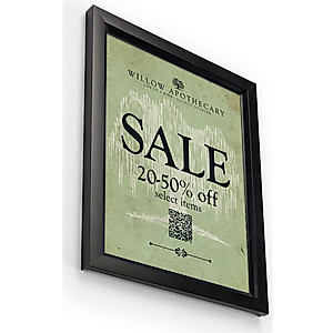 Displays2go Set of 10, Black Aluminum Picture Frames with Slide-in Design, Wall Mounted, Poster Holders for 8.5x11 Prints in Portrait or Landscape Orientations