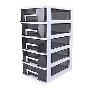 BESPORTBLE Plastic Drawers Small Household Plastic Furniture Double- Layer Storage Cabinet PlasticMulti- Layer Storage Shelf Shoe Storage Box Storag Locker (White Frame and Transparent Black) 3