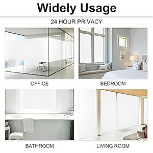 MAGIDEKOR Window Privacy Film with Installation Tools, Frosted Glass Window Film,Heat Blocking Static Clings Reusable Frosting Window Film for Bathroom Home Office,White,17.5 Inch X 6.5 Feet