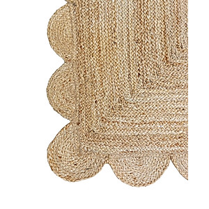 Gautam International Scalloped Natural Jute Area Rug, Natural Color (3'X5')