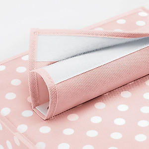 mDesign Fabric Hanging Organizer - Over Closet Rod Storage, 7 Shelves/3 Removable Drawers for Baby Nursery Bedroom Organization - Hold Clothes, Linens, Toys, Accessories, 2 Pack, Pink/White Polka Dot