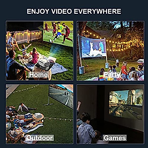 Staratlas Mini Projector 2022 Upgraded Portable Projector,9000 Lumen 50000 Hours Multimedia Home Theater Movie Projector,Compatible with iOS/Android Full HD 1080P HDMI,VGA,USB,AV,Laptop,Smartphone…