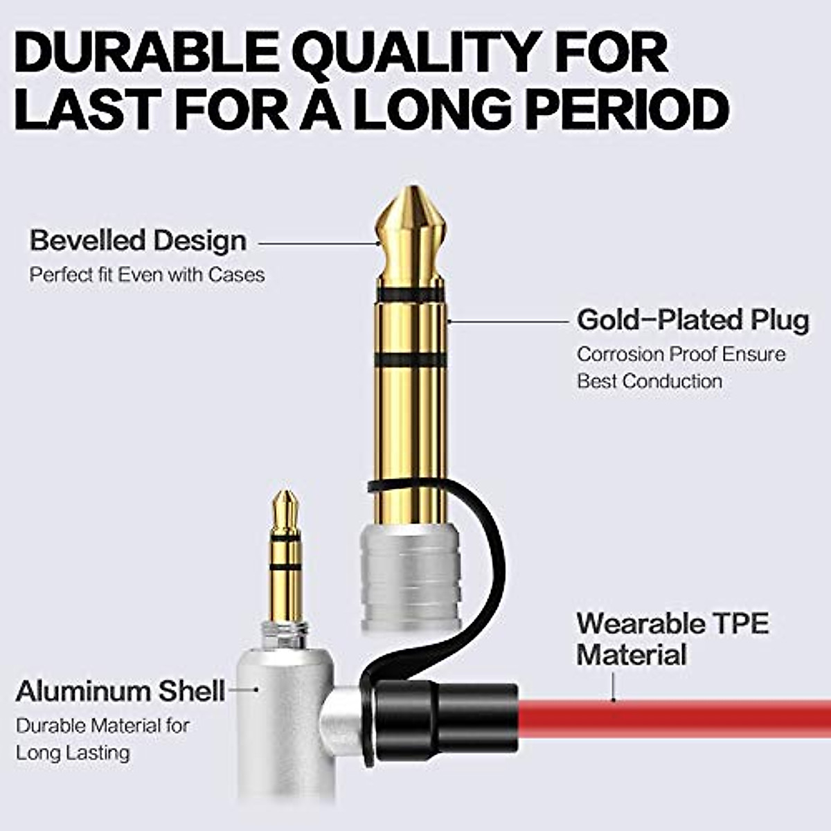 Replacement Red Aux Auxiliary Pro and Detox Edition Cable Wire Cord for Monster Solo Beats Studio Headphones by Dr Dre Solo Studio Solohd Headphones Cable