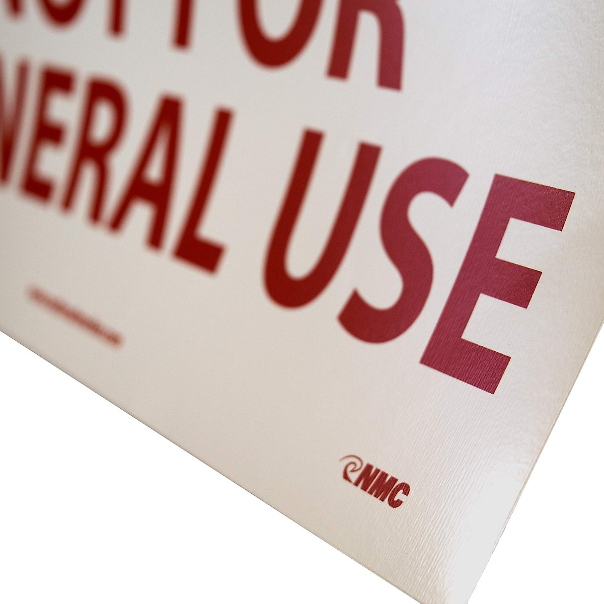 NMC M45PB EMERGENCY EXIT ONLY NOT FOR GENERAL USE Sign – 14 in. x 10in. Adhesive Backed Vinyl Exit Sign with Red Text on White Base