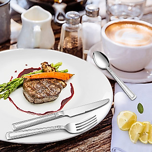 LIANYU 30-Piece Elegant Silverware Set, Stainless Steel Flatware Cutlery Set for 6, Fancy Eating Utensils Tableware Include Forks Knives Spoons for Home Restaurant Party Wedding, Dishwasher Safe