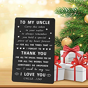 ENGZHI Uncle Metal Wallet Card - I Love You Uncle...I Do - Uncle Birthday Gifts from Niece Nephew, Christmas