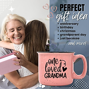 Cute Funny Coffee Mug for Grandma - One Loved Grandma - Unique Fun Gifts for Grandmother, Grandma from Grandkids - Coffee Cups & Mugs with Quotes