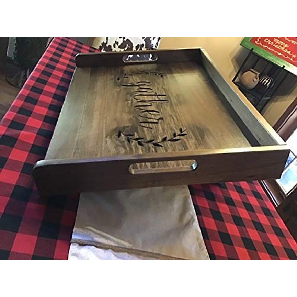 Beautiful Handrcrafted Farmhouse Style Carved Engraved Wooden Stovetop Cover Noodle Board with Optional Personalization
