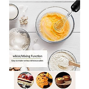 4 in1 Immersion Blender Handheld 304 Stainless Steel Blades, 5 Speed & 3-Angle Adjustable Chopper Beaker Whisk and Beater for Milkshakes Smoothies Soup Baby Food