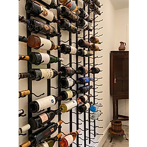 VintageView W Series (3 Ft) - 9 Bottle Wall Mounted Wine Rack (Satin Black) Stylish Modern Wine Storage with Label Forward Design