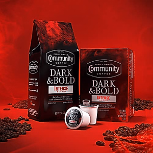 Community Coffee Dark & Bold Intense Blend 12 Count Coffee Pods, Dark Roast Compatible with Keurig 2.0 K-Cup Brewers, 12 Count (Pack of 1)