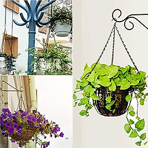 Acronde 4PCS Black Metal Hanging Chains 3 Point Holder Anti-Rust Paint Black Chain for Bird Feeders, Planters, Lanterns, Billboard, Wind Chimes, Flower Pot Garden Outdoor Use
