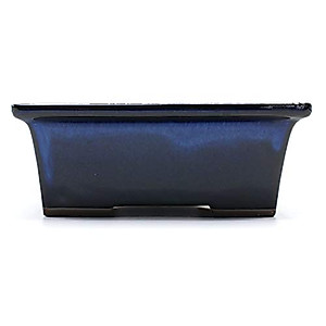 Bonsai Pot Ceramic Rectangle Glazed (5.25", Namako-Yu)