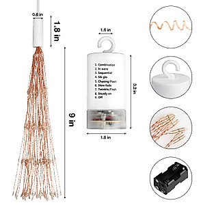 LetsFunny Fairy Christmas String Lights Wire Lights, 225 LED DIY 8 Modes Dimmable Lights with Remote Control, Decorative Hanging Starburst Lights Christmas Indoor Outdoor Decoration