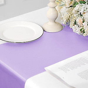 BEDDEB 12-Pack Lavender Satin Table Runner 12 x 108 Inch Long Table Runner for Wedding, Lavender Birthday Party Decorations, Premium Table Runners for Banquets, Graduations, Engagements