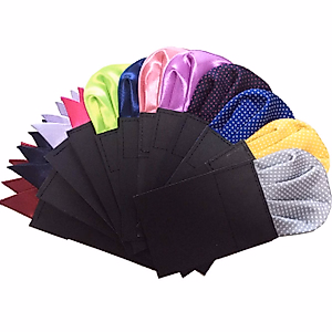 Men's PreFolded Pocket Squares On Card Assorted colors Polka dots Polyester Stain 3 Style 12 pieces