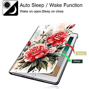 Case for Samsung Galaxy Tab S8 2022/Tab S7 2020 11 Inch (Model SM-X700/X706/T870/T875/T878), Multi-Angle Stand Smart Protective Cover, Shockproof Case Auto Sleep/Wake, Peony Painting