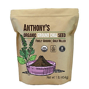 Anthony's Organic Ground Chia Seed, 1 lb, Finely Ground, Cold Milled, Gluten Free, Non GMO