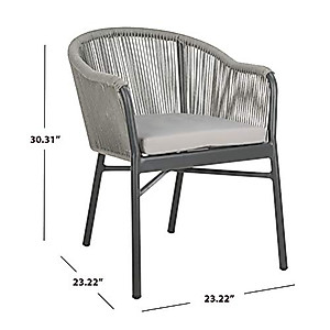 SAFAVIEH Outdoor Collection Nicolo Grey Rope Chair (Set of 2)