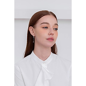 Huggie earrings Dangle Long Size Elegant Precious earrings chain CZ Cubic Zirconia Hoop Drop & Dangle Earrings (