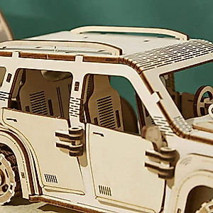 Wooden Models, 3D Wooden Jigsaw Puzzle DIY Model Building Kits,Truck Puzzle for Adults Model Building Kit-Gift for Birthday/Father's Day (Color : Shotgun Rubber Band Gun) (Color : Limousine)