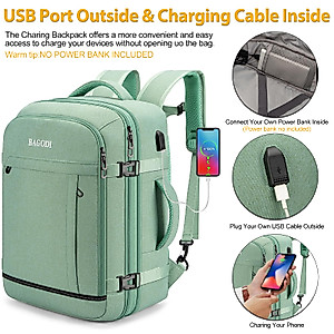 BAGODI Carry On Backpack for Men Women,42L Flight Approved Travel Backpack with 4 Packing cubes,Expandable Water-resistant 17Inch Laptop Backpack,Casual Daypack Businless Weekend Hiking