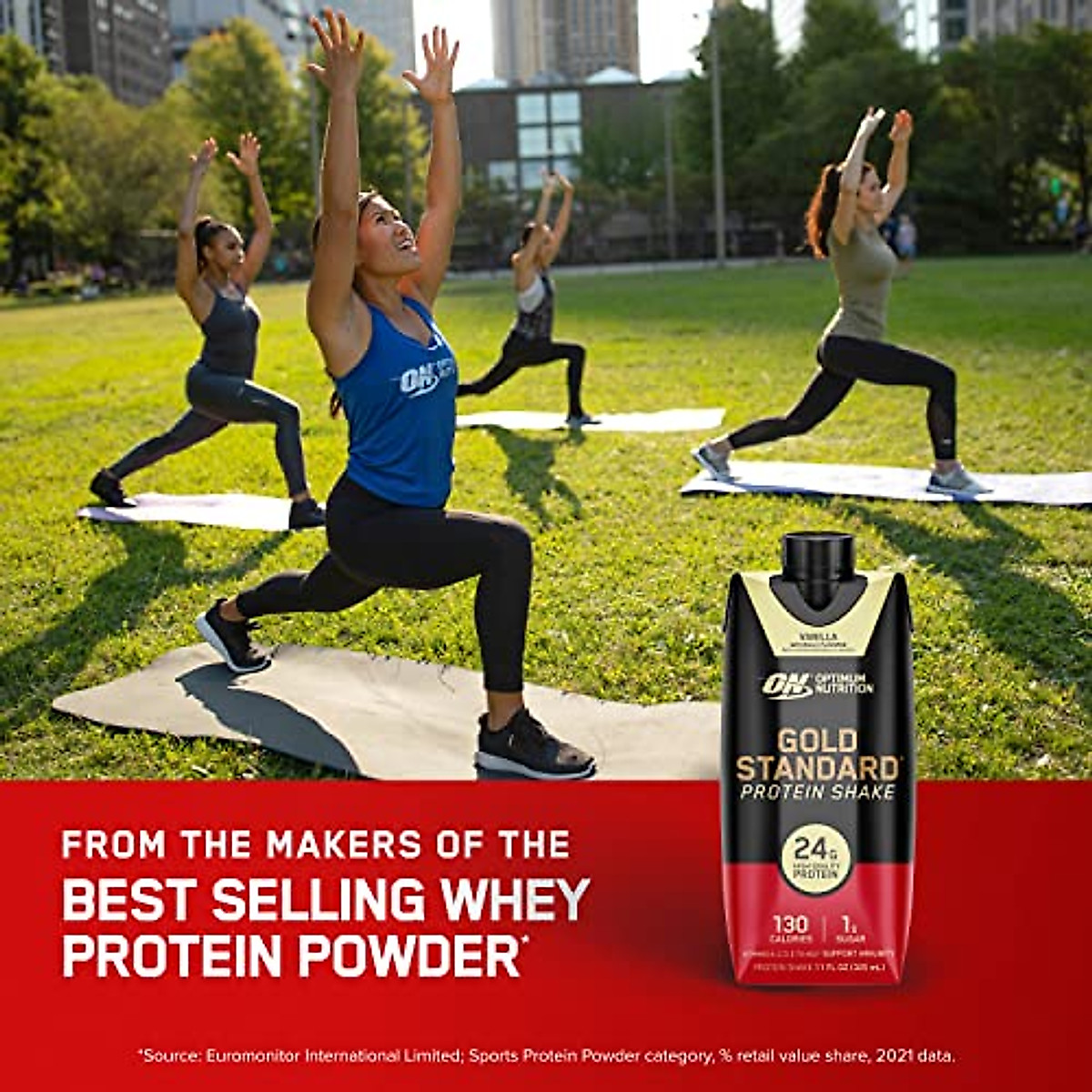 Optimum Nutrition Gold Standard Protein Shake, 24g Protein, Ready to Drink Protein Shake, Gluten Free, Vitamin C for Immune Support, Vanilla, 11 Fl Oz, Pack of 4 (Packaging May Vary)