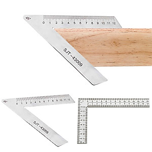 Angle Ruler with Clear Scale Stainless Steel Door & Window Angle Ruler 45 Degree 90 Degree Square Ruler Tool