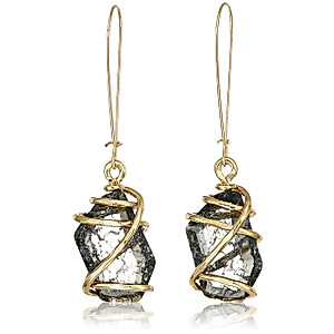 Robert Lee Morris Soho Caged Stone Dangle Earrings, Black, one size (RS04705-E04)