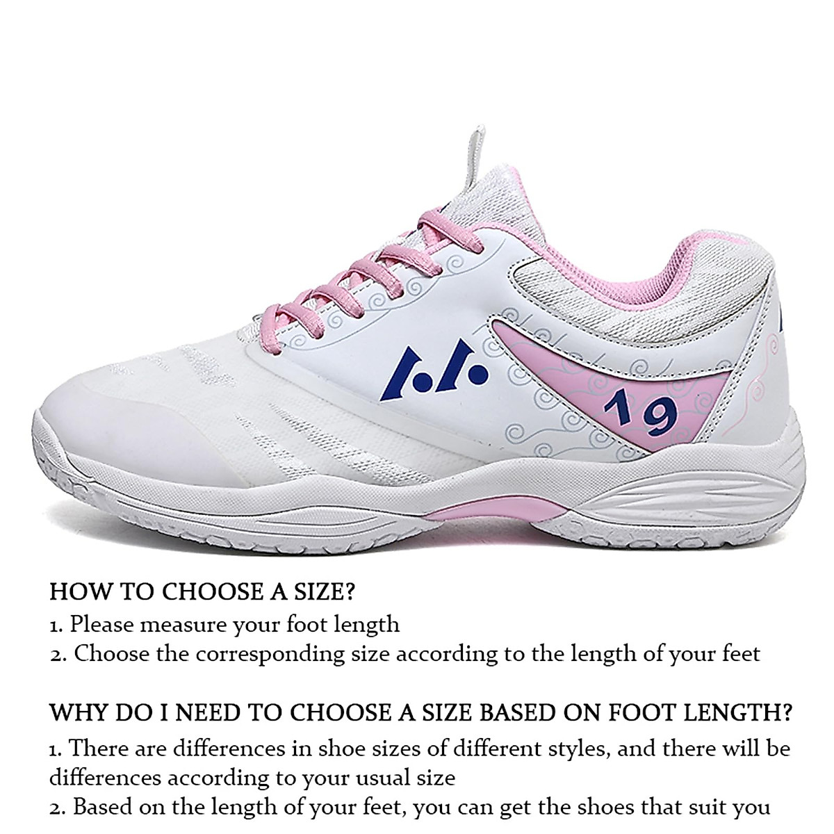 JiuQing Women's Badminton Shoes Lightweight Pickleball Tennis Sneakers Damping Non-Slip Cross-Training Shoes,Pink,9