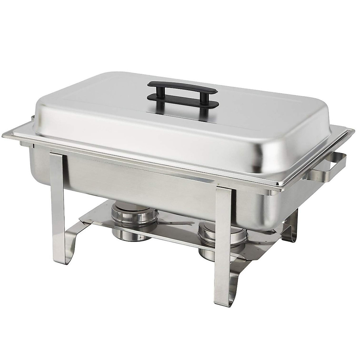 TigerChef Chafing Dish Buffet Set - Chaffing Dishes Stainless Steel - 2 Sets of Chafers and Buffet Warmer Sets: 4 Chafing Gels, 2 Slotted Spoons and Foldable Frame - Food Warmers for Parties Buffets