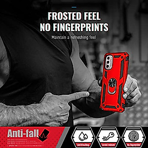 SunRemex for Moto G Stylus 5G 2022 Case with HD Screen Protector, [Not Fit Moto G Stylus 4G 2022] Magnetic Ring Holder Kickstand,Military Grade Protective for Motorola G Stylus 5G 2022 (5G_Red)