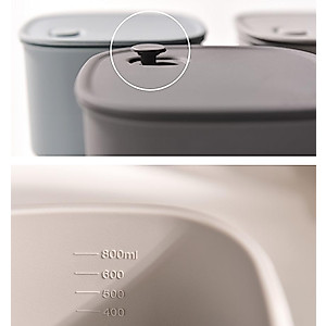 Invisioncorp 3 Set, Kitchen Microwave 27oz Food Storage Containers Set with Lid, Reusable Meal Prep Canister for Refrigerator, Freezer Oraganizer, Dishwasher Safe, Made in Korea (Light Gray)