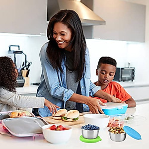 6x1.6 oz Salad Dressing Container To Go, Fits in Bento Box for Lunch, 18/8 Stainless Steel Condiment Containers with Lids, Easy Open, Leakproof, Rainbow Color Reusable Small Dipping Sauce Cups Set