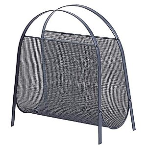 WHEEJE Rack Newspaper Rack Simple Metal Floor Rack Data Storage Rack Living Room Newspaper Rack Bedroom Study Storage Shelf (Color : Black, Size : 45 * 42.5 * 21CM)