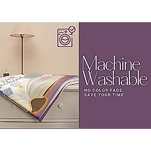 InnoBeta Book Lovers Throw Blanket - Flannel Blankets for Book Club, Bookish, Book Worm, Librarians as Reading Gifts, Reader Gifts for Christmas, Birthday - 50" x 65" - (Purple)