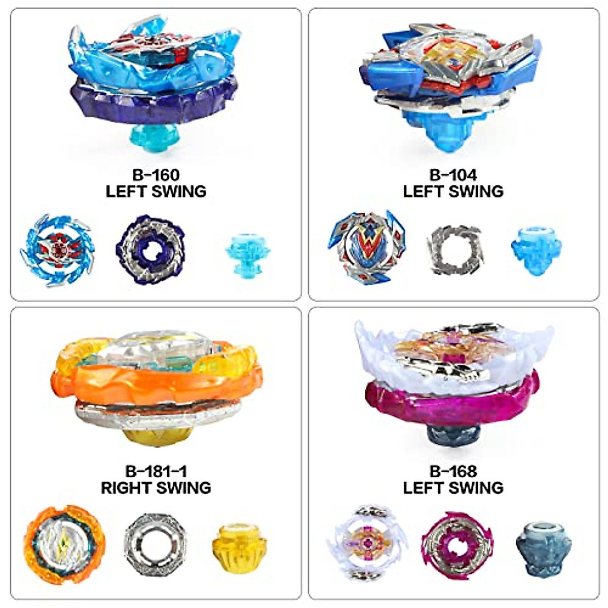 WNSULL Bey Battle Burst Gyro Blade Set, Best Gift Toy with Portable Box 12 Spinning Tops 2 Launchers, Metal Fusion Attack Top Battling Game for Boys Kids Children