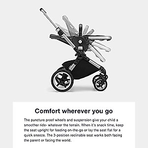 Bugaboo Lynx - The Lightest Full-Size Baby Stroller - All-Terrain with an Effortless Push and One-Handed Steering - Compatible with Bugaboo Turtle One by Nuna Car Seat - Alu/Blue Mélange