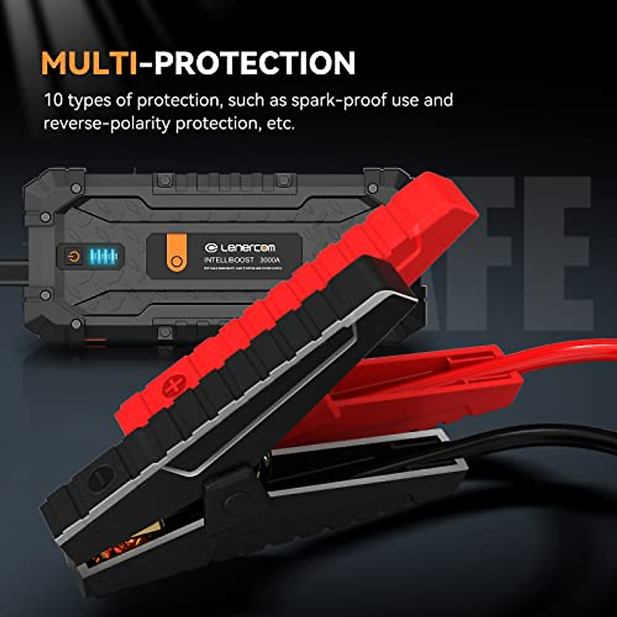 Jump Starter,3000A 24000mAh Portable Car Jump Starter Battery Pack for up to 10.0L Gas and 8.0L Diesel Engine,12V Battery Booster Pack Jump Box with USB Quick Charge 3.0 & DC 15V Ports