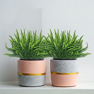 YUESUO 8 Pack Fake Fern Plants Faux Boston Ferns for Outdoor UV Resistant Artificial Plants Greenery Shrubs Plants Indoor Outside Hanging Planter Home Garden Decor